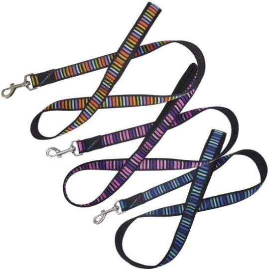 Block Design Adjustable Dog Lead - Blues